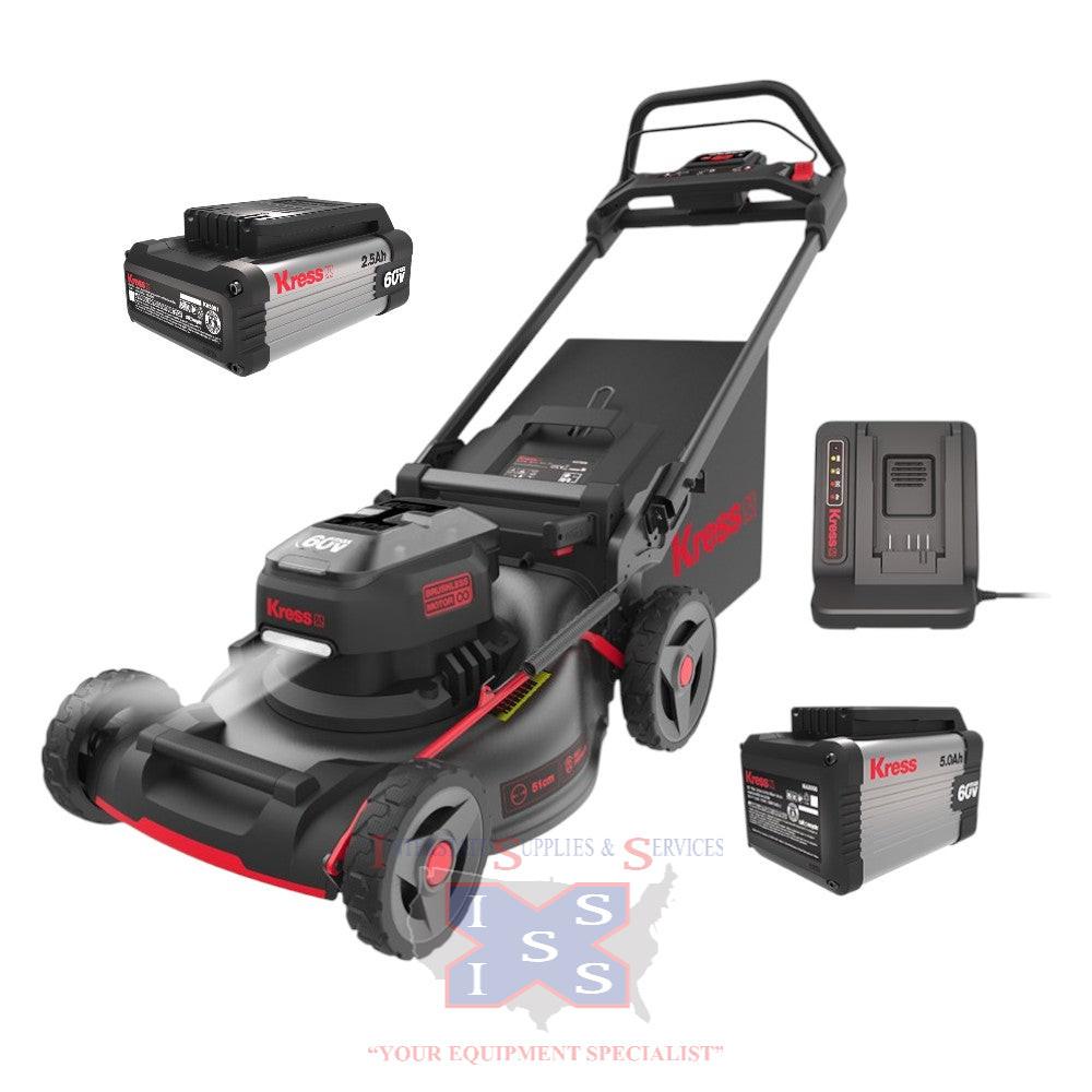 Kress 60V 21" Steel Deck Push Mower Kit with FREE Extra Battery ...